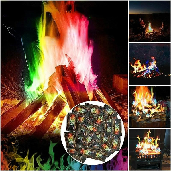 1/3/5/10/20PC Magical Fire Powder Fire Color Changer Rainbow Colored ...