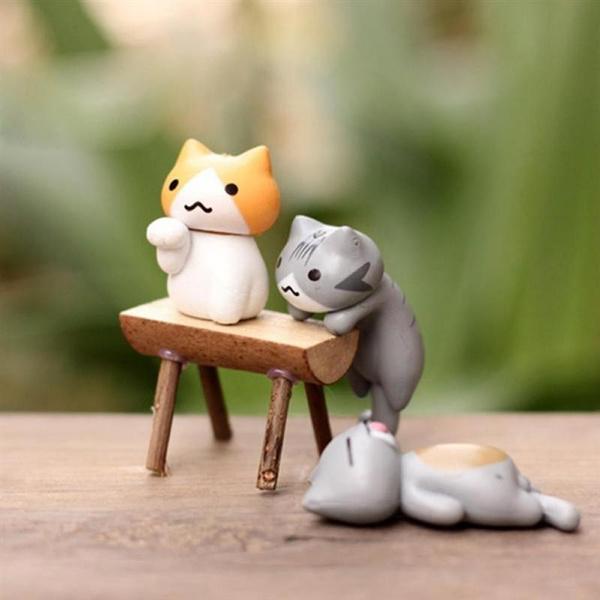 Mini Cats Miniature Cartoon Vivid Garden Miniatures Craft Fairy Decor ...