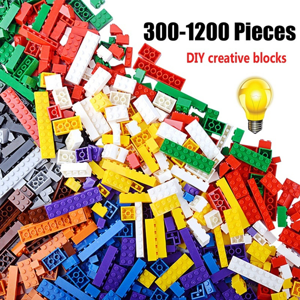 300-1200 PCS Bulk Building Blocks Compatible with All Major Brands DIY ...