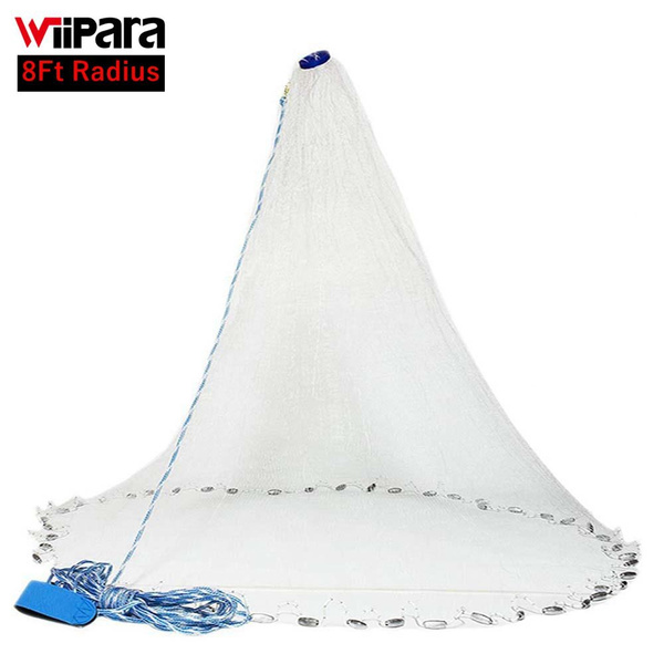 WIIPARA Heavy Duty Fishing Nets Monofilament Mesh Wire Net Radius 8FT/2 ...