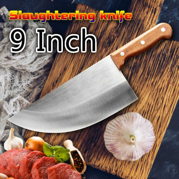 9 Inch Professional Chinese Chopper Knife Butcher Knife with Wood ...