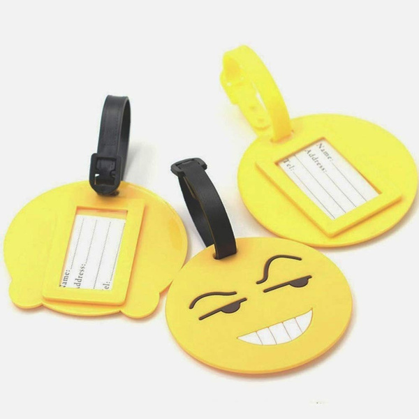 Cute Emoji Fun Luggage TagsFunny Travel Suitcase Tags Baggage Label Bag ...
