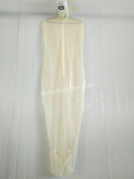 Latex Rubber Transparent Catsuit Hood Gummi Bodysuit Cosplay Auzug ...