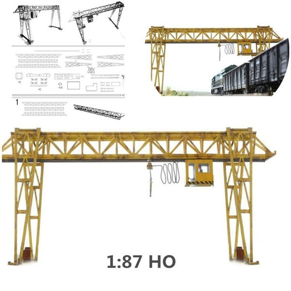 1:87 HO Scale Miniature E5 Crane Model Train Architectural Scene Sand ...