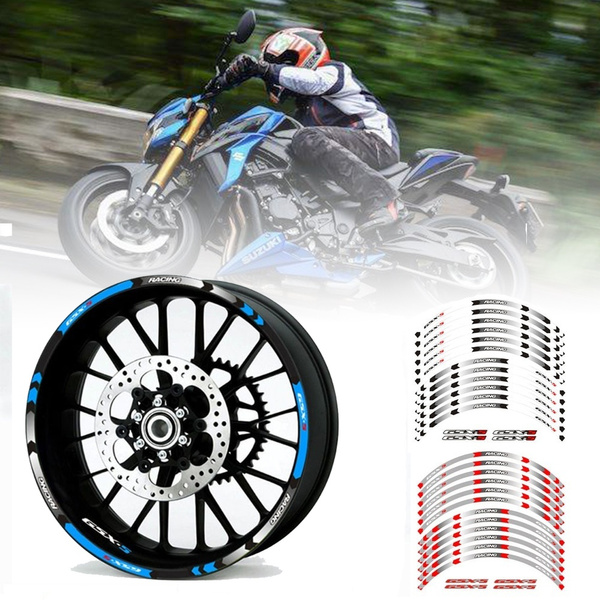 New high quality 12 Pcs Fit Motorcycle Wheel Sticker stripe Reflective ...