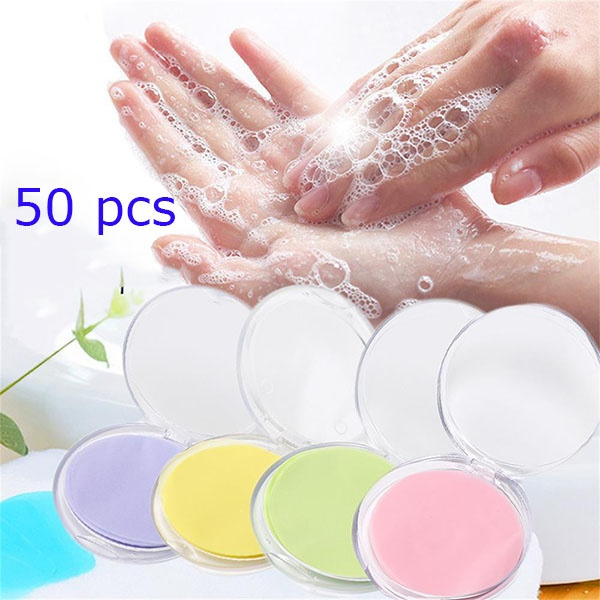50 PCS/box Portable Mini Travel Soap Paper Outdoor Washing Hand Soap | Wish