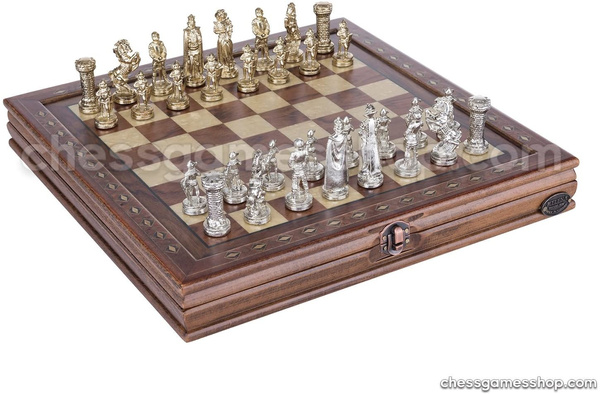 Luxury handmade chess set with detail design chessmen rosewood mosaic ...