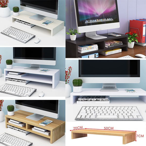 PC Computer Desktop Monitor Stand Laptop TV Display Screen Riser Shelf ...