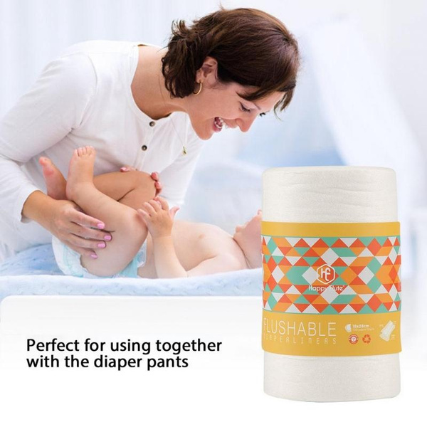 100 Sheet/Roll Flushable Bamboo Nappy Diaper Liners Premium Cloth ...