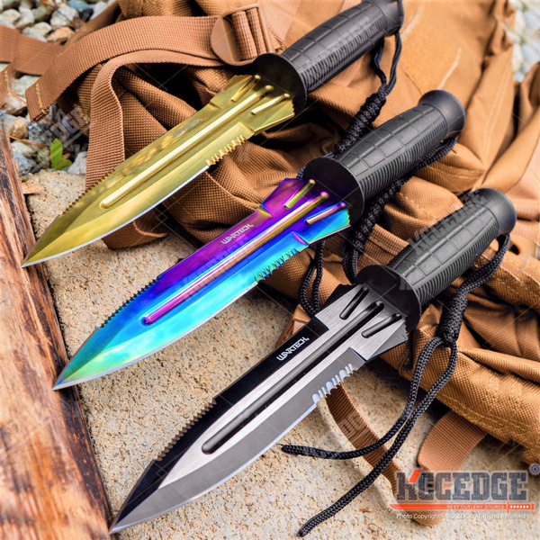 Tactical Knife Hunting Knife Survival Knife 11.75 Inch Partially ...