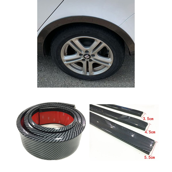 Universal Car Truck Carbon Fiber Rubber Wheel Eyebrow Protector Lip ...