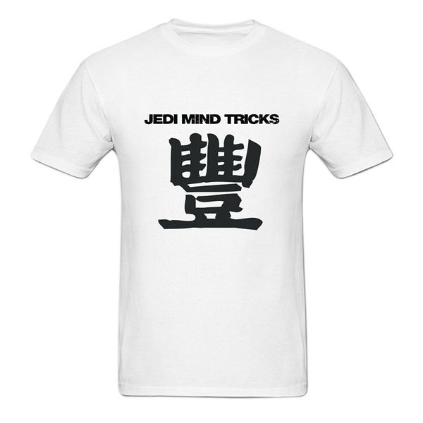 Mens Tshirt Short Sleeve Round Neck Casual Tee Letter Jedi Mind Tricks ...