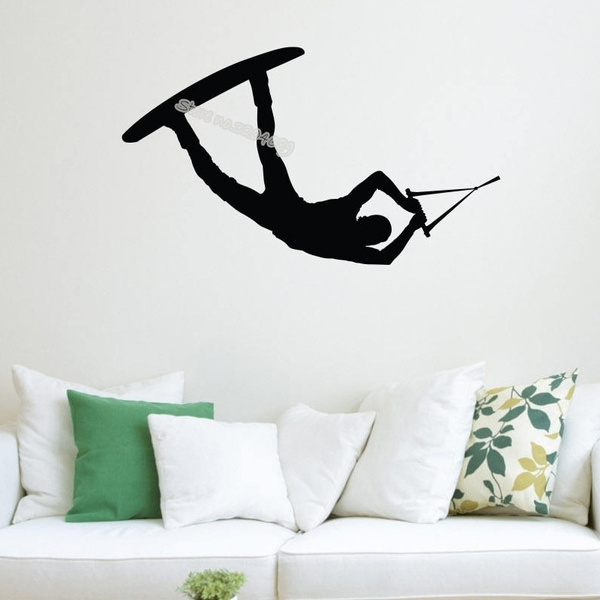 Wakeboard Boy Wall Stickers Cool Wakeboarder Athlete Extreme sport ...