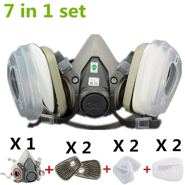 7in 1 Suit 6200 Half Face Mask Filter Spray Paint Respirator Gas Mask ...