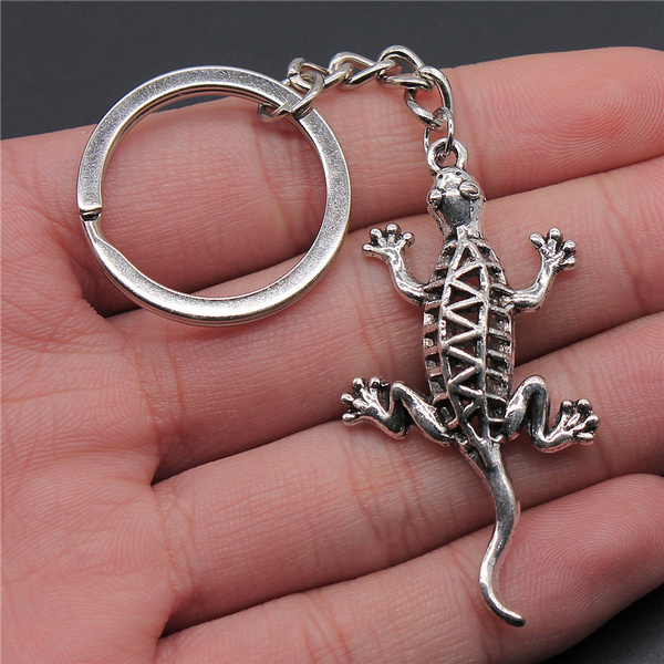 1 Piece Gecko Lizard Pendant key chains crafts decoration keyring ...