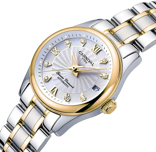 Carnival Women's Automatic Mechanical Watch Gold White | Wish