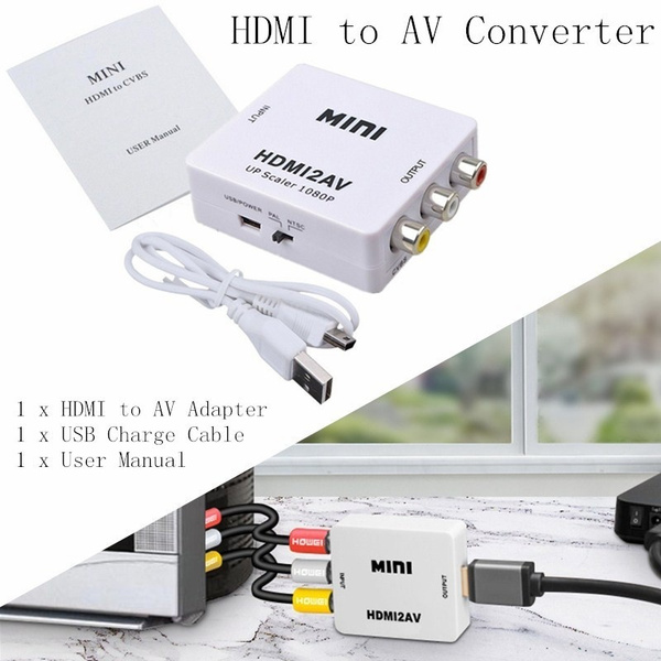 Mini Composite 1080P Projector PC L/R Video HD Video Adapter With USB ...