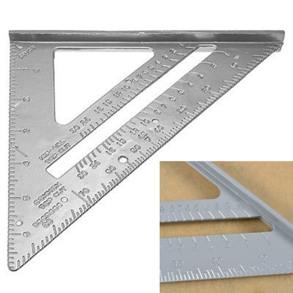 7 Inch Aluminum Speed Square Protractor Rafter Triangle Ruler Square ...