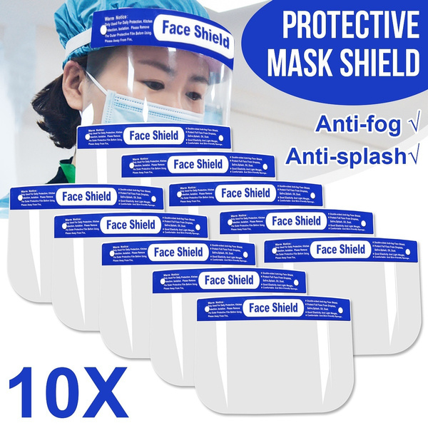 3/5/10x Transparent Adjustable Full Face Clear Protective Mask Film ...