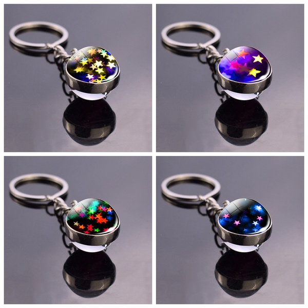 Beautiful Star Keychain Colourful Stars Pink Red Yellow Star Keyring ...