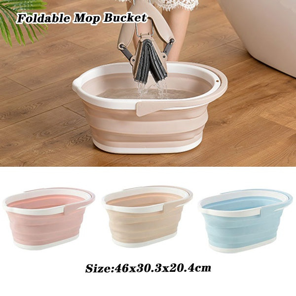 Collapsible Portable Folding Mop Bucket Wash Basin Space Saving Plastic ...