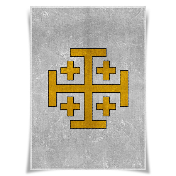 Middle Ages Coat of Arms 【 #19 Kingdom of Jerusalem 】 Poster Cloth ...