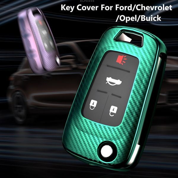 TPU Carbon fiber Car Flip Key Case Cover For Buick Chevrolet Cruze Opel ...