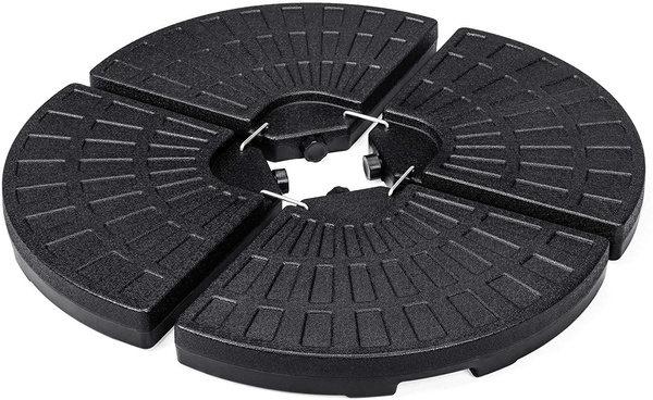 4-Piece Cantilever Offset Patio Umbrella Circular Base Stand w/Carry ...