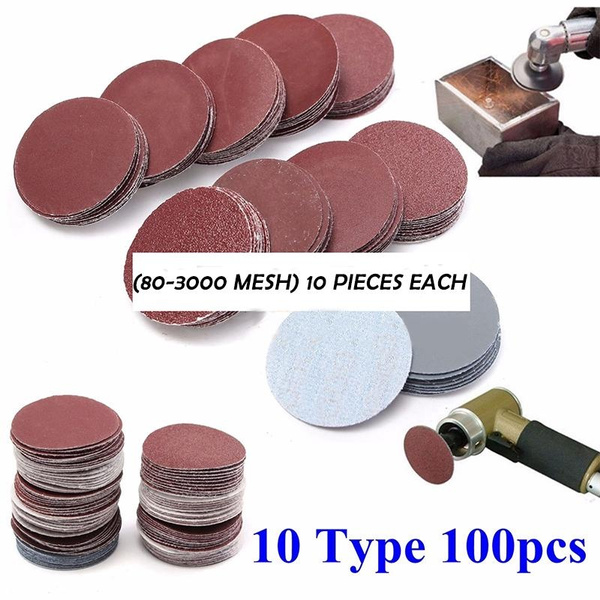 100Pcs 50mm Polishing Pad Sander Paper Sandpaper Sanding Discs Buffing ...