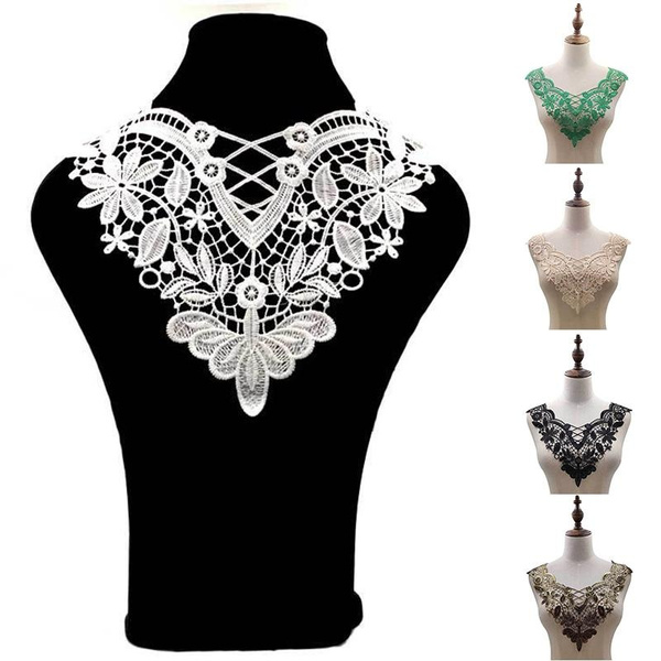 5 Colors High Quality Lace Fabric Embroidered Applique Neckline DIY ...