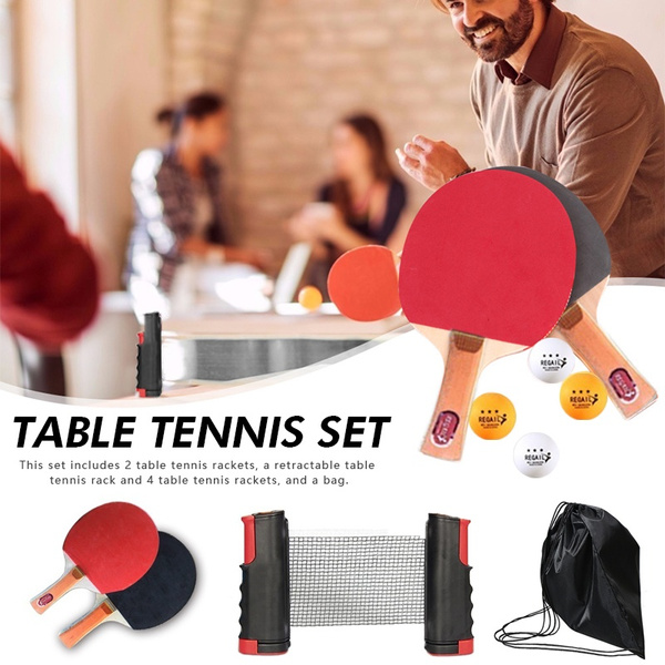 Table Tennis Racket Set Portable Table Tennis Racket with Telescopic ...