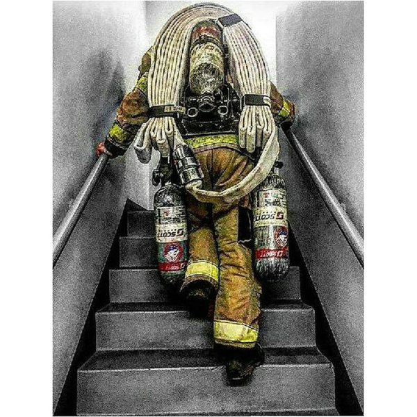 ArtBack diy 5d diamond painting firefighter picture full square drill ...