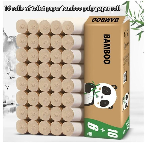 16/32 Rolls of Toilet Paper Bamboo Pulp Color Roll Paper Household ...