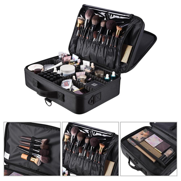 Byootique 13” Makeup Train Case Cosmetic Organized Bag Travel Storage ...