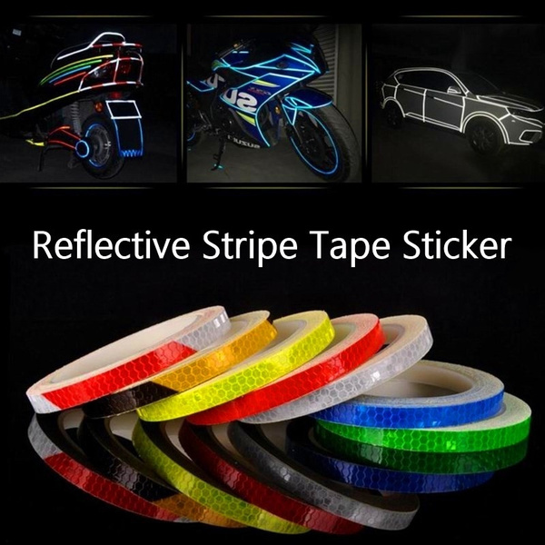 7 Color Night Cycling Stripe Rim Luminous Reflective Tape Sticker Car ...