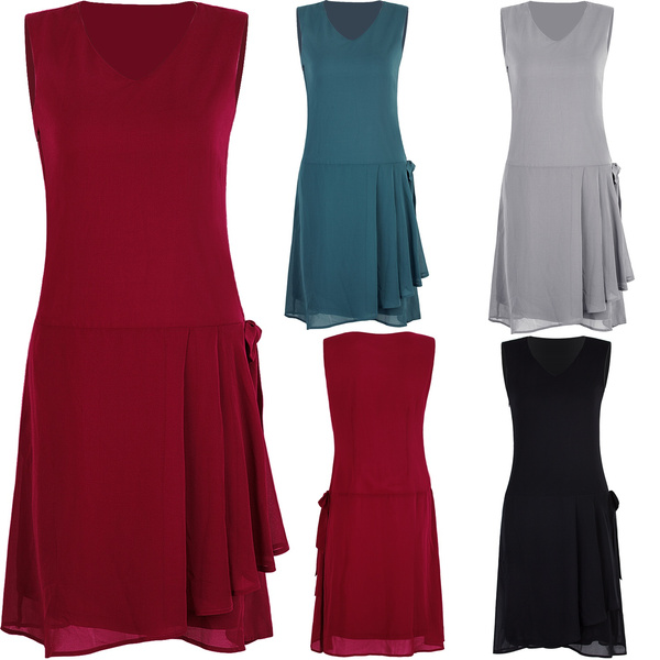 1920s Inspired Flapper Dress High Tea Great Gatsby Maroon with Tiered ...