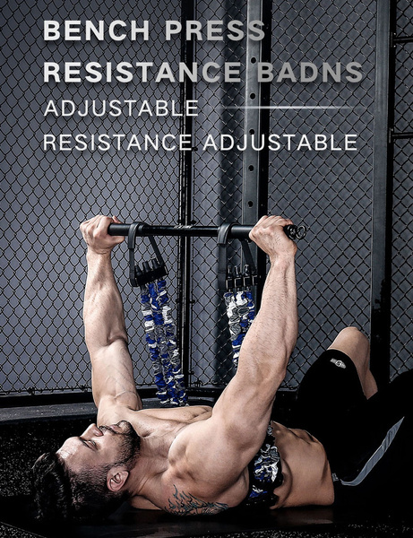 Innstar Adjustable Bench Press Push Up Resistance Band Removable Chest ...