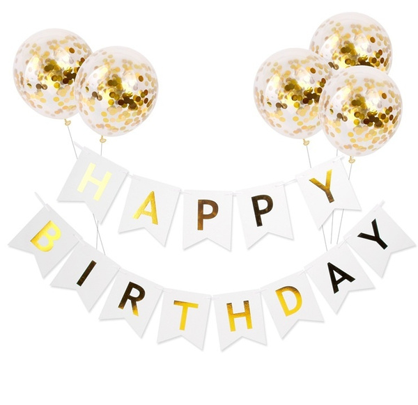 HAPPY BIRTHDAY Letter Kid Paper happy birthday banner Flower Banners ...