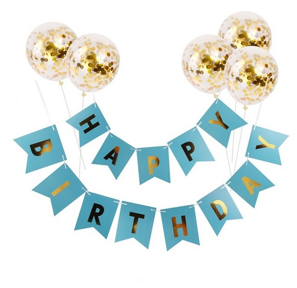 HAPPY BIRTHDAY Letter Kid Paper happy birthday banner Flower Banners ...