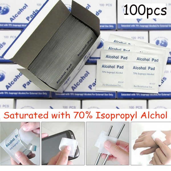 100pcs/box Alcohol Swabs Pads Disinfection Cotton Wipe Emergency ...