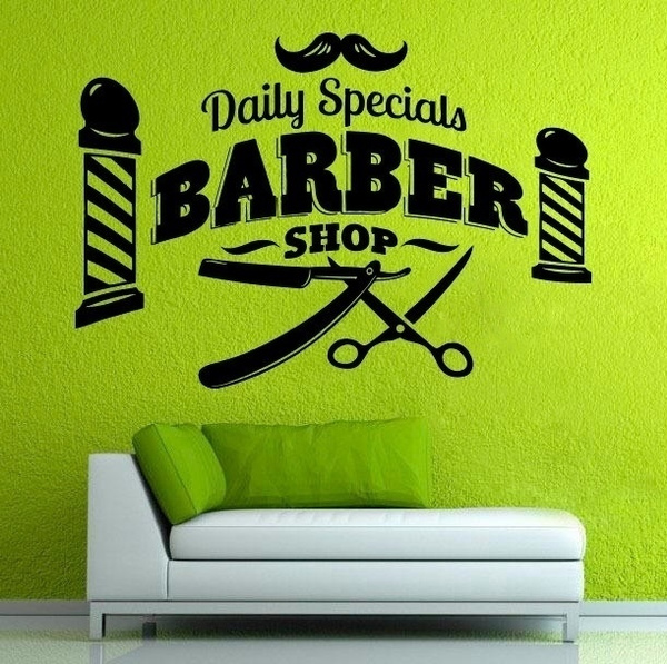 Barber Shop Wall Vinyl Decal Barber Shop Wall Vinyl Sticker Sign Barber ...