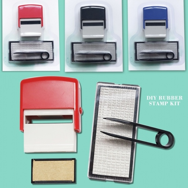 DIY Rubber Stamp Kit Personalise Self Inking Business Address Garage ...