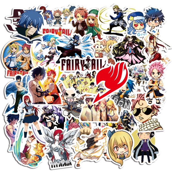 25/50PCS New Fairy Tail Anime PVC Graffiti Stickers Suitcase Guitar ...