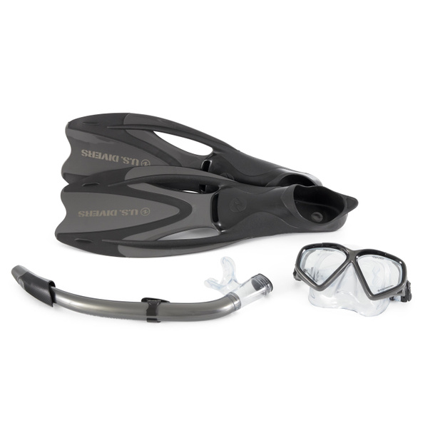 U.S. Divers Adult Snorkel Set with Large Fins, Mask, Snorkel and Bag ...