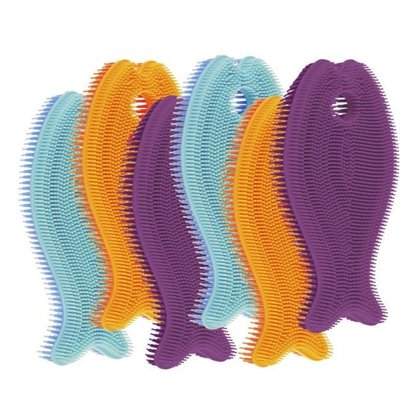 Spike Toys 2021554 Sensory Fish Scrubs, Assorted Color - Set of 6 | Wish