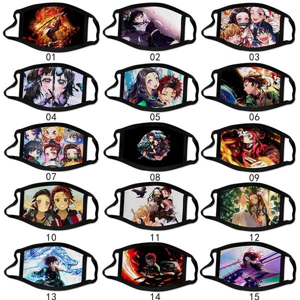 Anime Demon Slayer: Kimetsu No Yaiba Cartoon Dust-Proof Cosplay Mask ...