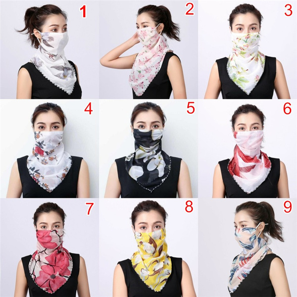 Women Mouth Mask Light Face Mask Scarf Sunscreen Mask Outdoor Driving ...