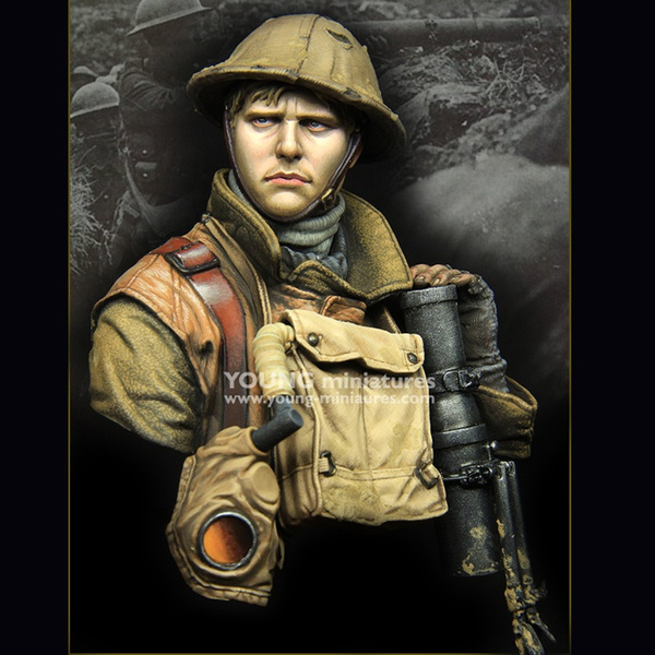 1/10 British LEWIS Gunner WWI, Resin Model Bust GK, military theme ...