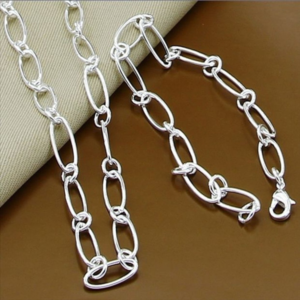 New Design Jewelry Set Silver 925 Jewelry Simple Geometric Necklace ...