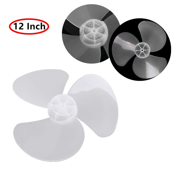 12 Inch Fan Blade 3 Leaves Plastic White Fan Blade Replacement without ...